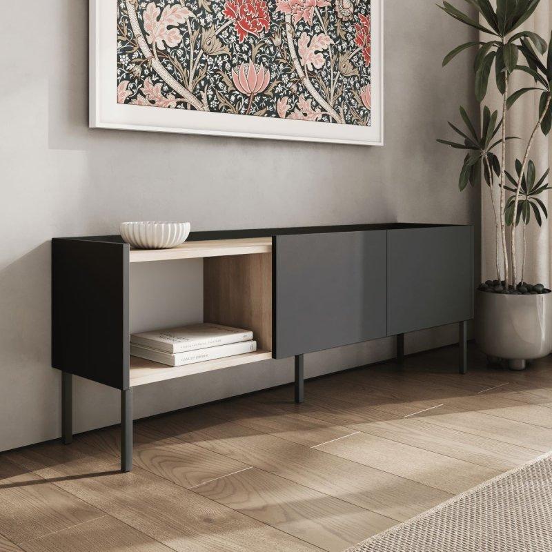 Modern Antrasit Gri 150 cm TV Sehpası - Mimarzade